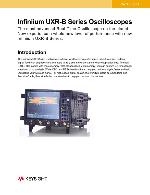 Infiniium UXR-B Series Oscilloscopes PDF Asset Page | Keysight